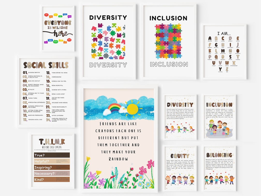 35 Diversity Poster Set, Inclusive Posters, Inclusive Classroom Poster ...