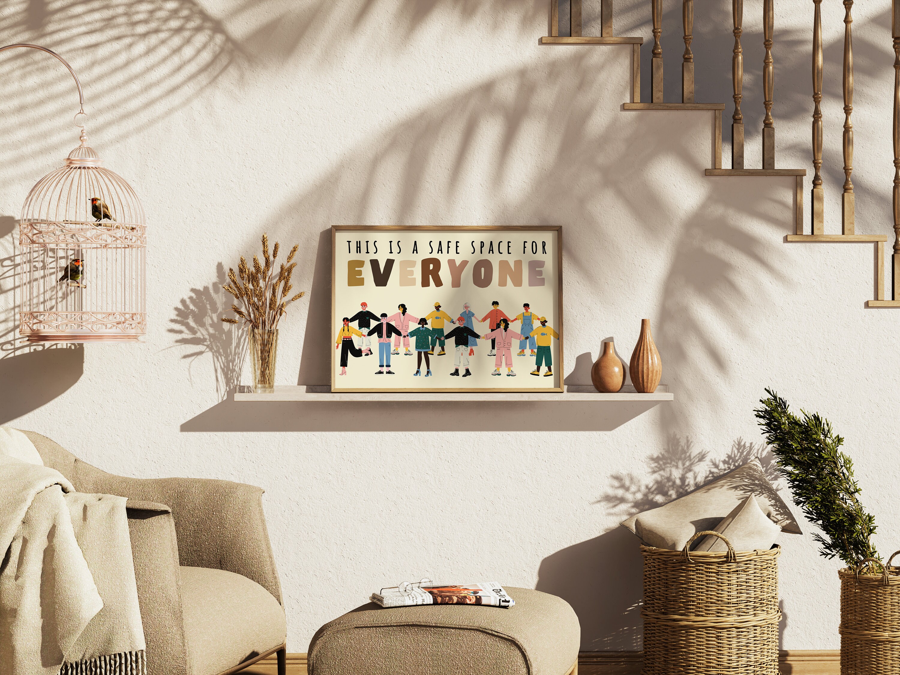 This is A Safe Space, Calming Corner Poster, Equality Print, Safe Space ...
