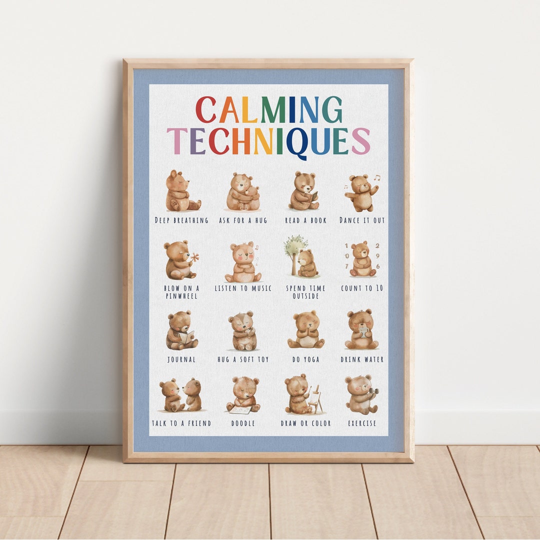 Calming Techniques Print, Bear Calming Corner, Calm Techniques. Mental ...