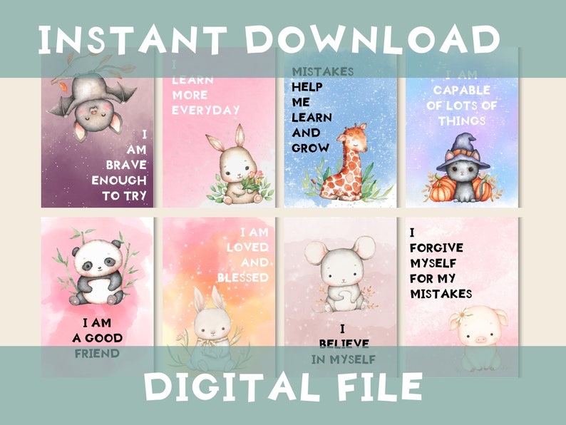 40 Affirmation Cards for Kids, Encouragement Cards, Positive ...