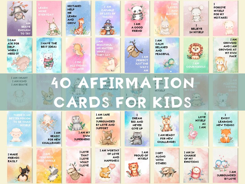 Affirmation Cards for Kids Encouragement Cards Positive - Etsy