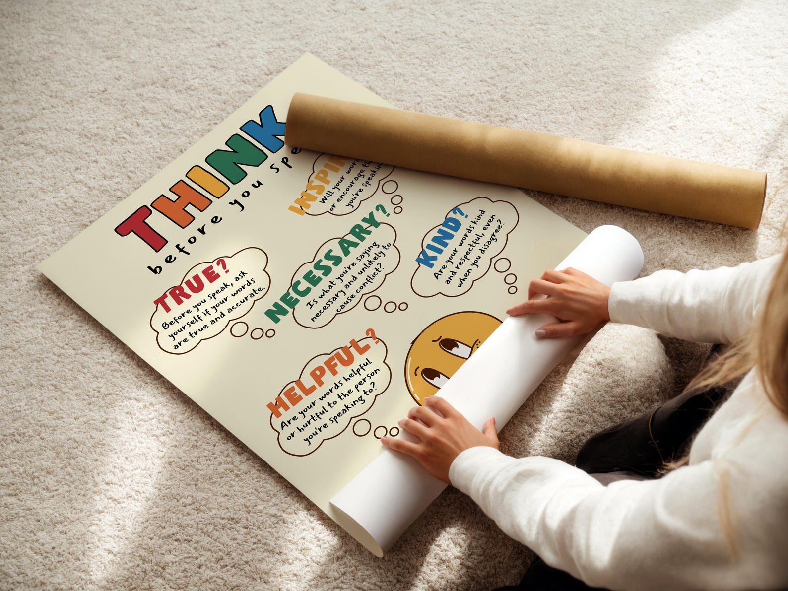THINK Before You Speak Sign, Classroom Decor Poster, Think Acronym ...