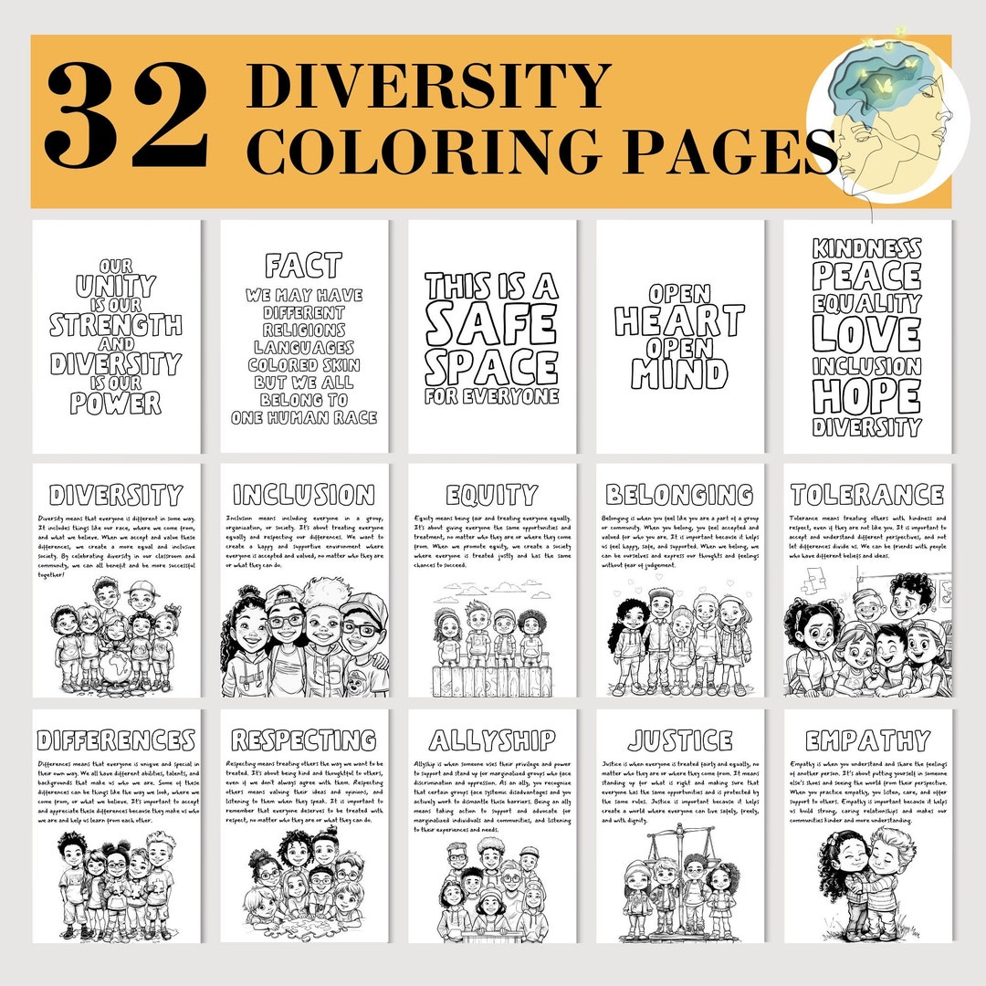 Diversity and Inclusion, Diversity Coloring Pages, Social Justice ...