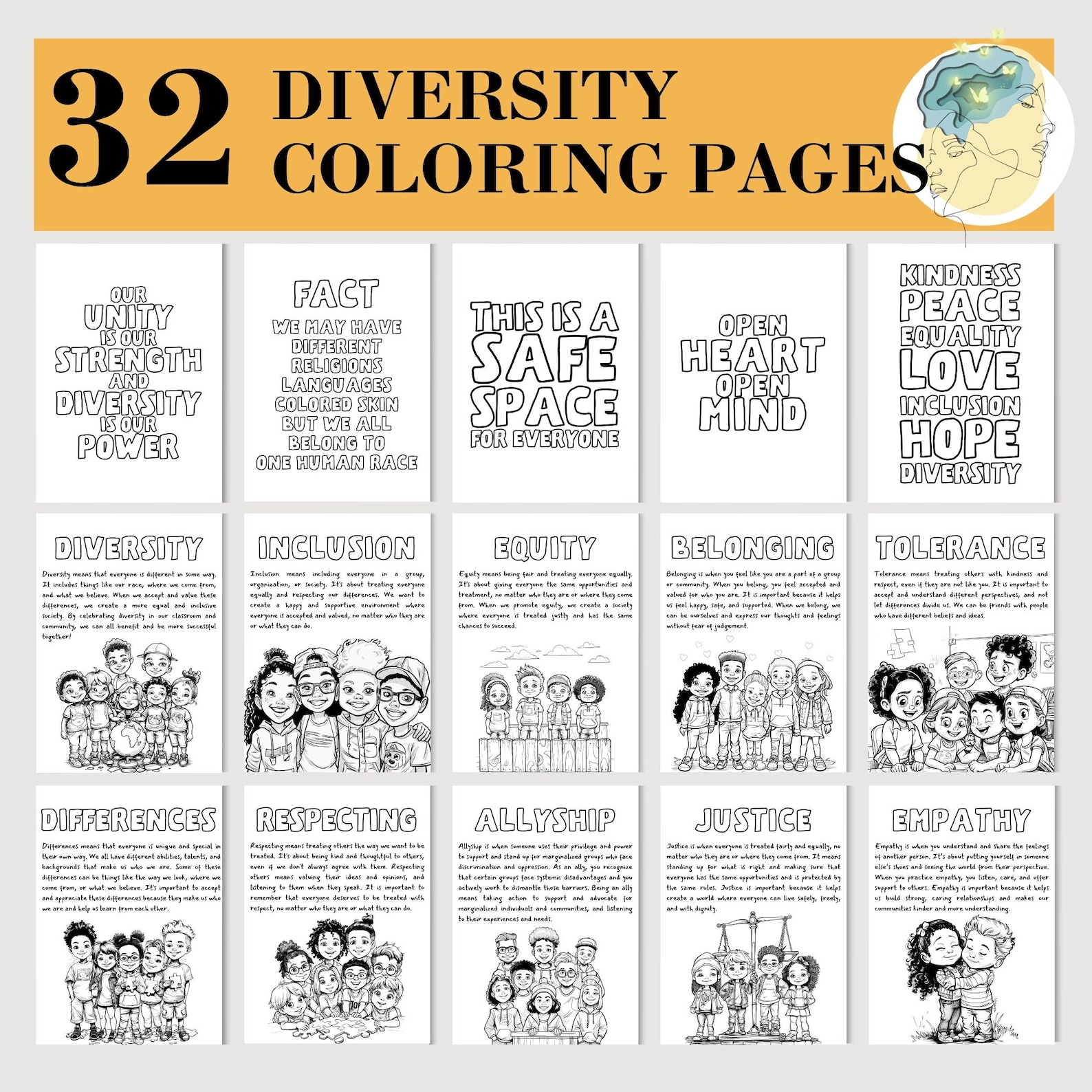 Diversity and Inclusion, Diversity Coloring Pages, Social Justice ...