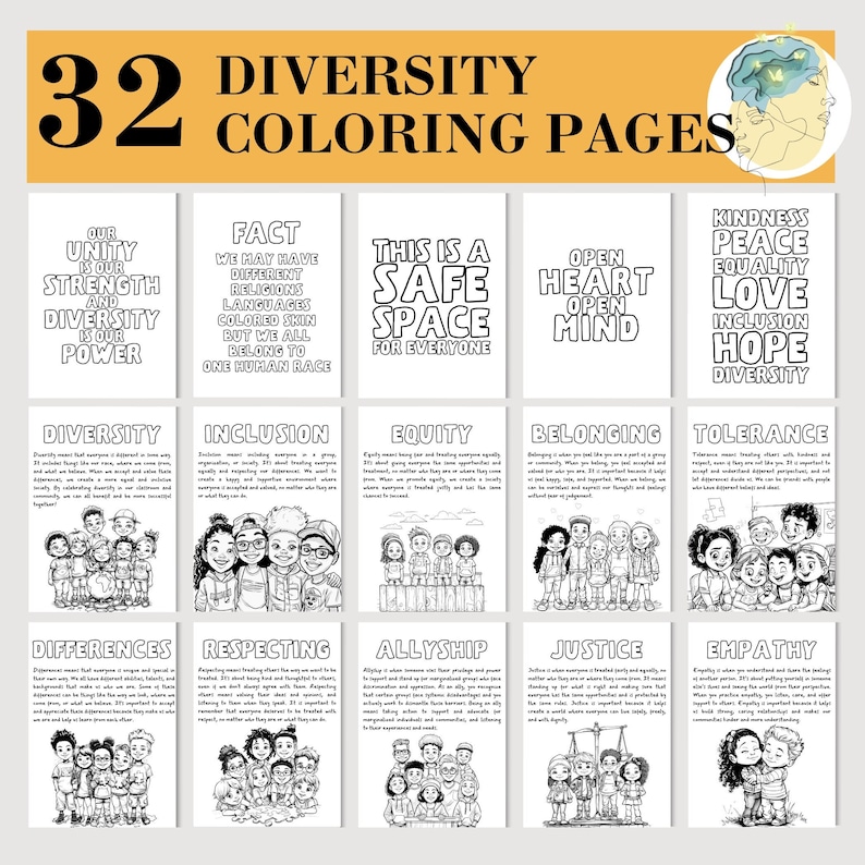 Diversity and Inclusion, Diversity Coloring Pages, Social Justice ...