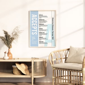 ACCEPTS DBT Poster, Distress Tolerance Skill, DBT Skill, Mental Health ...