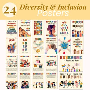 Inclusion Bulletin Board, DEIB Poster Set, Diversity Classroom Posters ...