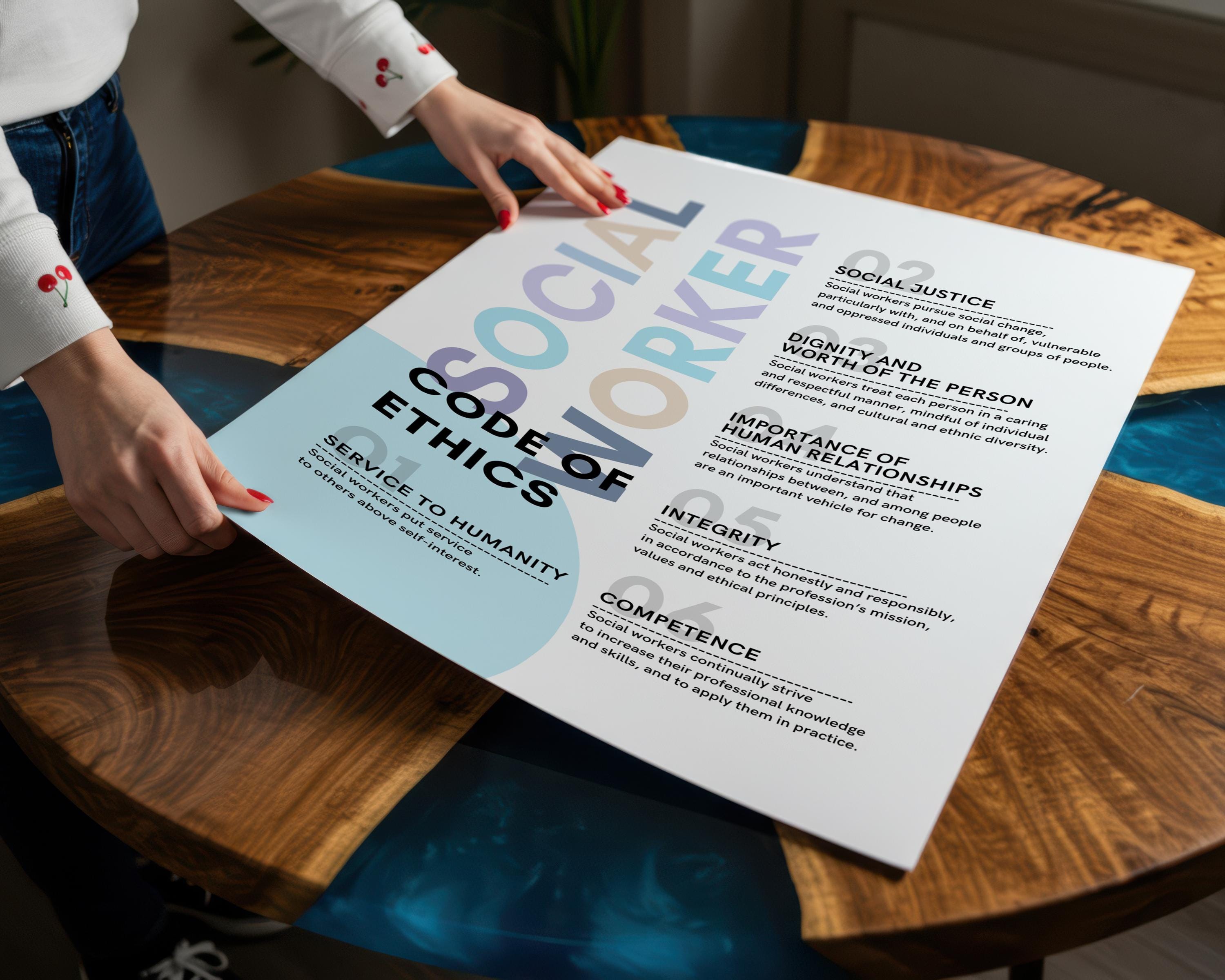 Social Worker Sign, Social Work Poster, Social Worker Code of Ethics ...