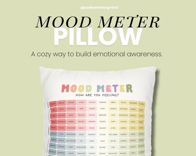 Mood Meter Pillow, Feelings Chart, Wheel of Emotions Throw Pillow Case ...