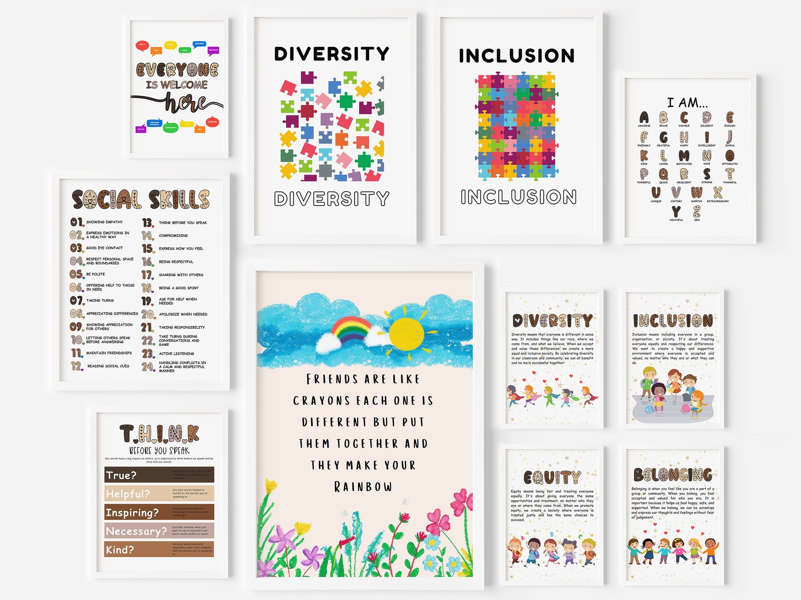 Diversity Posters Bundle, Diversity and Inclusion Posters, Inclusive ...