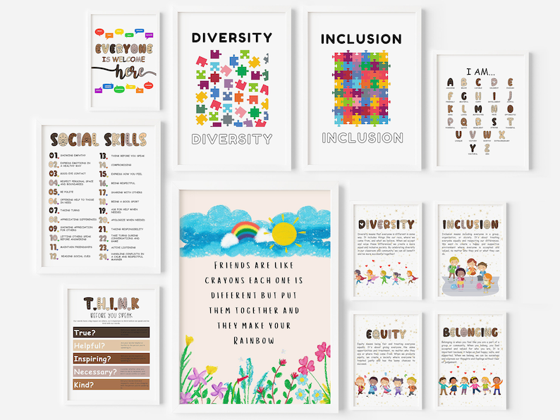Diversity Posters Bundle, Diversity and Inclusion Posters, Inclusive ...