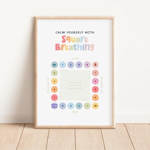Box Breathing Print, Square Breathing, Breathing Exercises for ADHD ...