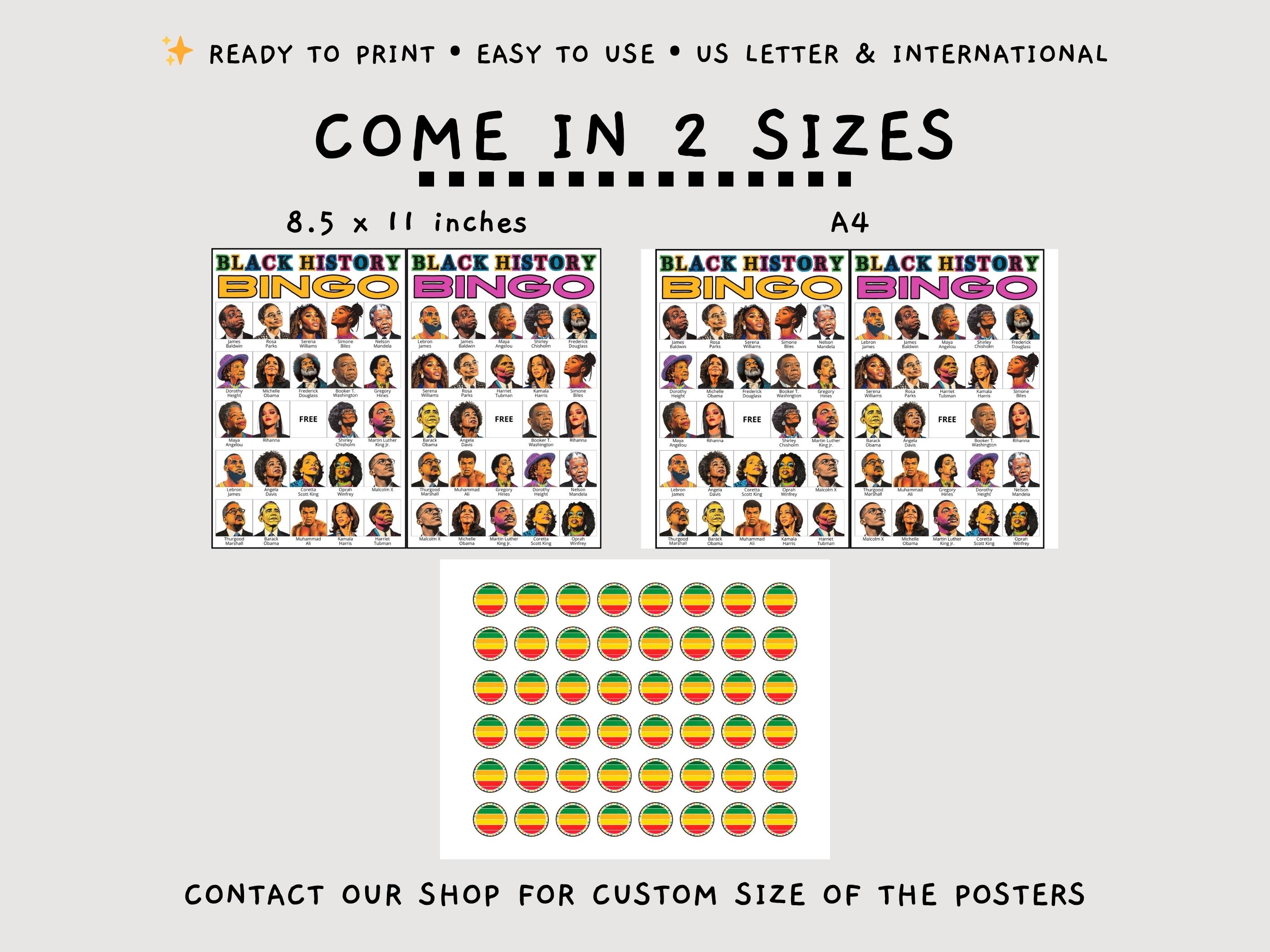 50 Black History Bingo, Black History Games for Adults Preschool, Black ...