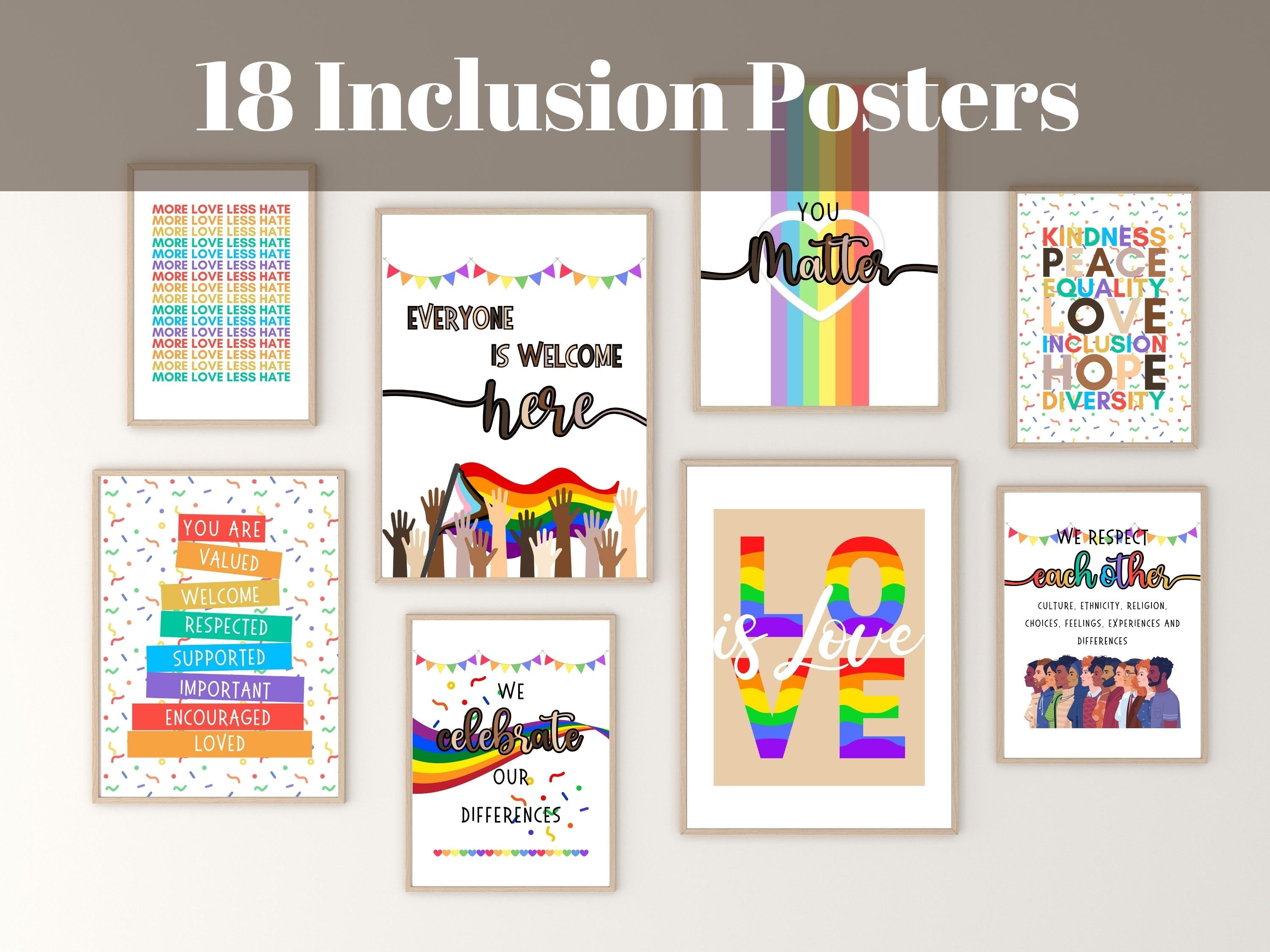 18 Diversity Poster Set Inclusive Posters Inclusive - Etsy Hong Kong
