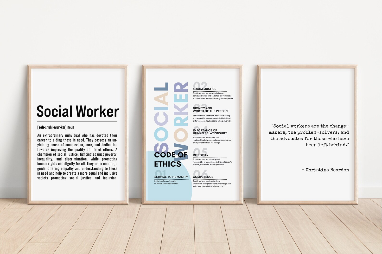 Social Work Values and Ethics, Social Work Posters for Office, Social ...