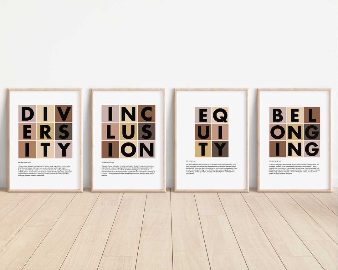 Inclusion Poster for Classroom, Equity Definition, Diversity Art Print ...