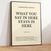 What You Say in Here Stays in Here Print, Therapist Poster, Counselor ...