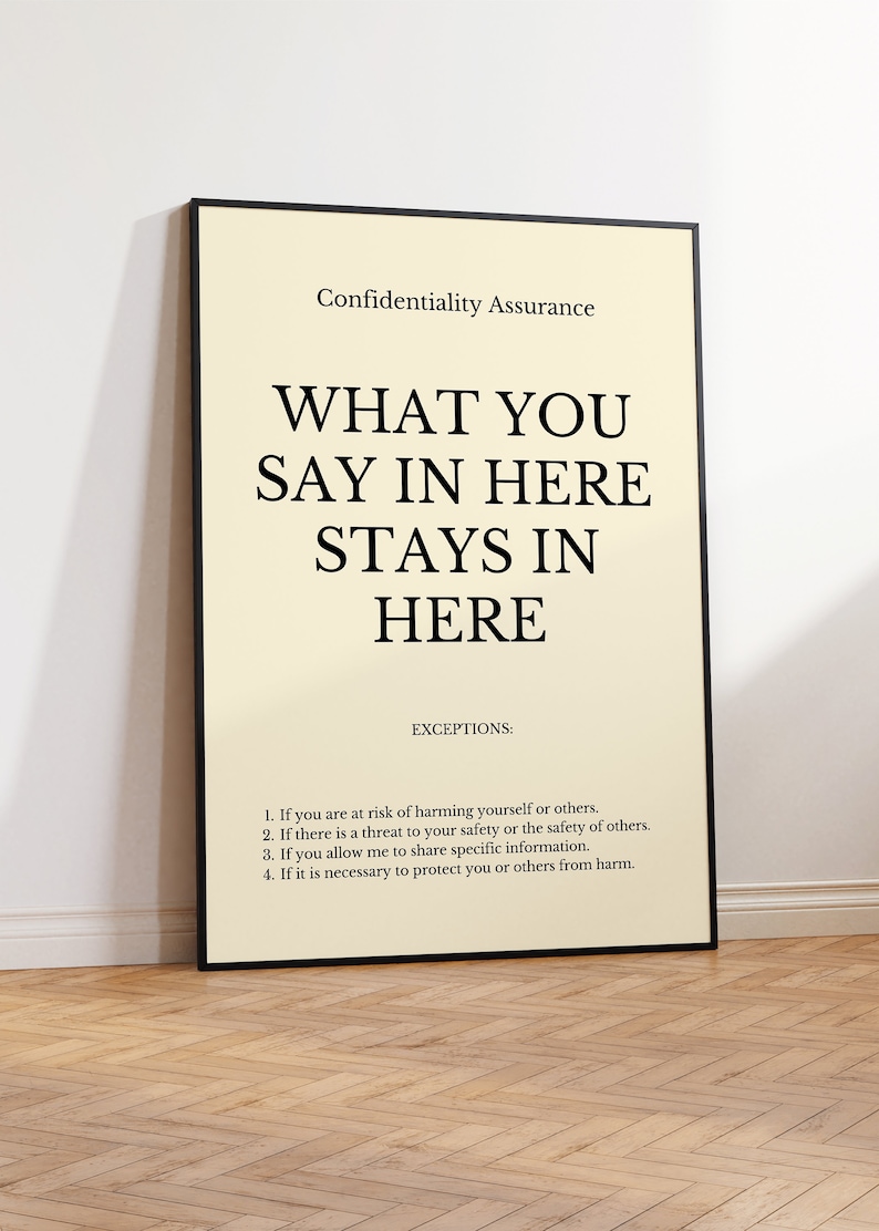 What You Say in Here Stays in Here Print, Therapist Poster, Counselor ...