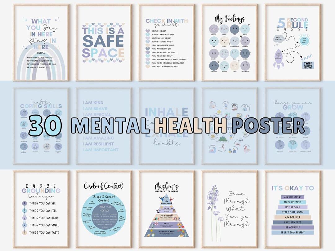 Mental Health Posters, School Counseling Posters, Therapist Office ...