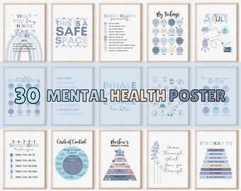 3 Piece Wall Art Therapy Office Decor Mental Health Matters - Etsy