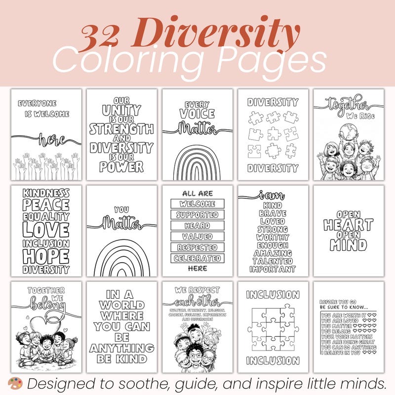 Inclusion Coloring Page - Etsy