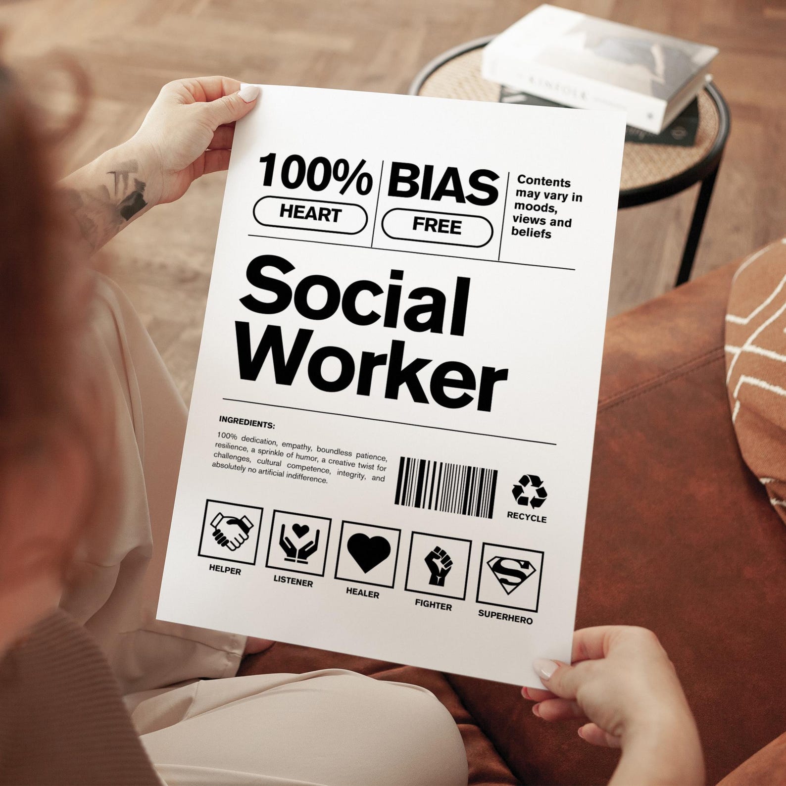 Social Work Poster, Social Worker Gifts, Social Worker Office Decor ...