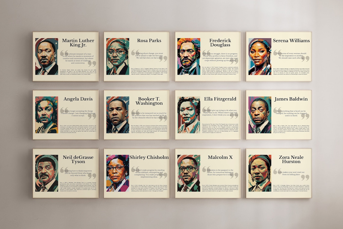 22 Black Icons Poster, Black History Month Poster for Classroom, Black ...