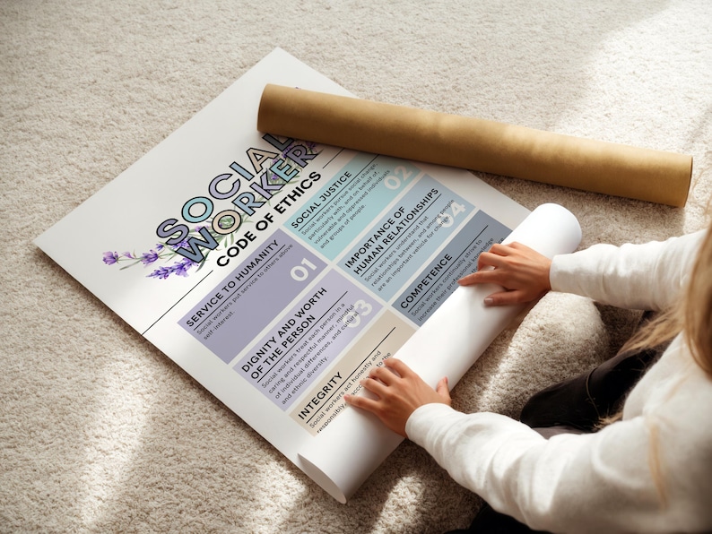 Social Worker Code of Ethics, Social Work Values Poster, Social Work ...