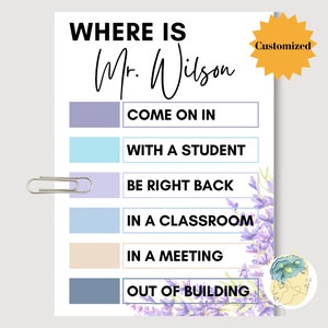 Personalized School Counselor Door Sign, Where is the Social Worker ...