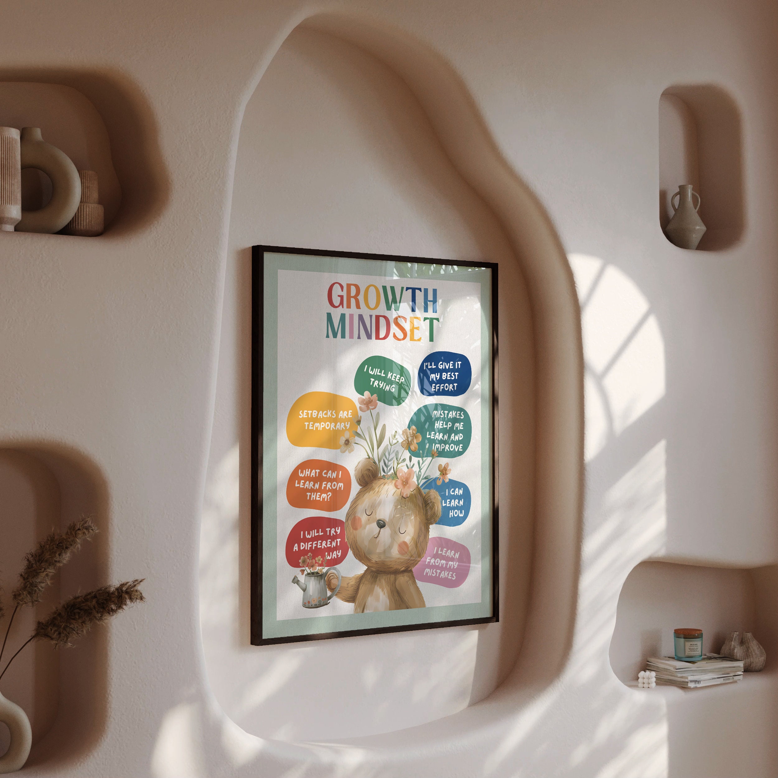 Growth Mindset Print, Calming Corner Poster, Mental Health Poster ...