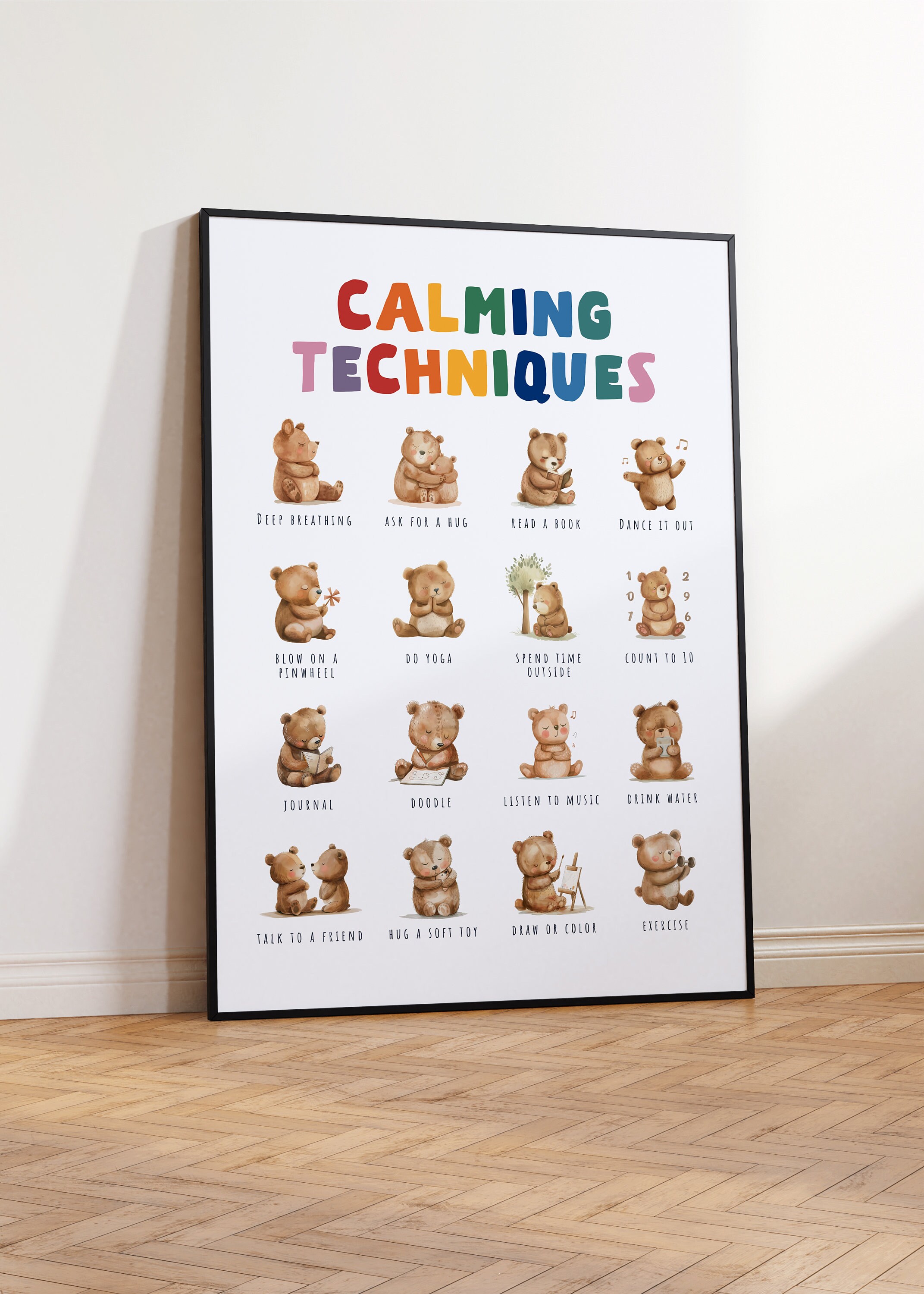 Bear Calming Techniques Poster, Calming Strategies Poster, Calming Down ...