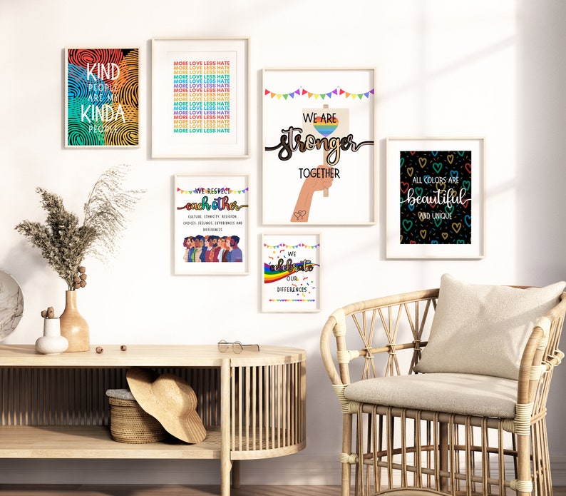 18 LGBTQ Prints, Diversity and Inclusion Posters, Safe Space Sign ...