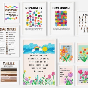 35 Diversity Poster Set, Inclusive Posters, Inclusive Classroom Poster ...