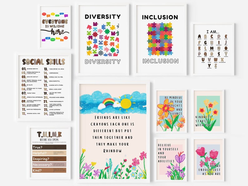 35 Diversity Poster Set, Inclusive Posters, Inclusive Classroom Poster ...