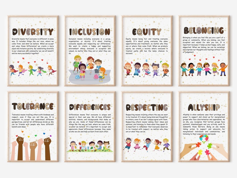 35 Diversity Poster Set, Inclusive Posters, Inclusive Classroom Poster ...