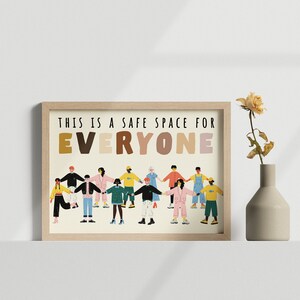 This is A Safe Space, Calming Corner Poster, Equality Print, Safe Space ...