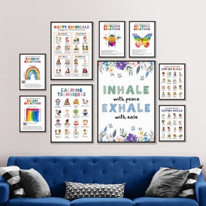 30 Coping Skills Poster, Breathing Technique, Calming Down Strategies ...