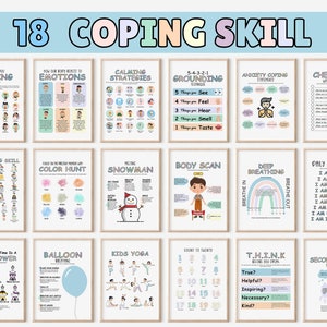 Calm Corner Bundle, Coping Skills Poster for Kids, Emotion Poster ...