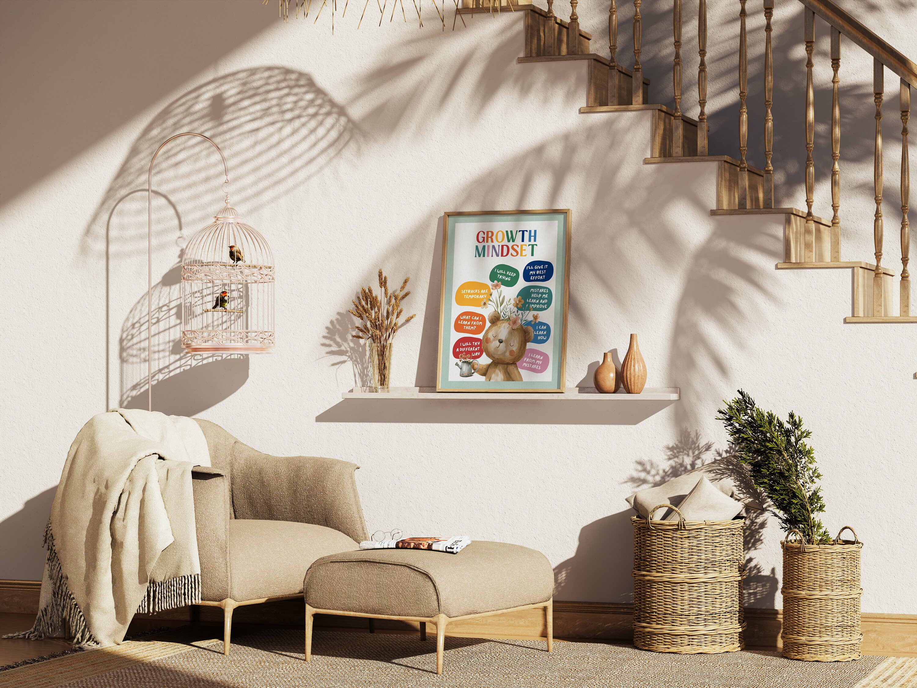 Growth Mindset Print, Calming Corner Poster, Mental Health Poster ...