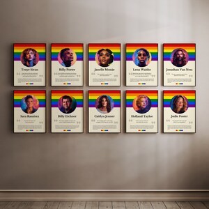 LGBT Bulletin Board Posters, Pride Month, 40 Pride Celebrity Icons, Gay ...