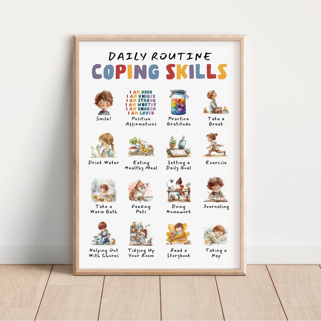 Coping Skills Poster, Calm Corner Poster, Anxiety Relief, Homeschool ...
