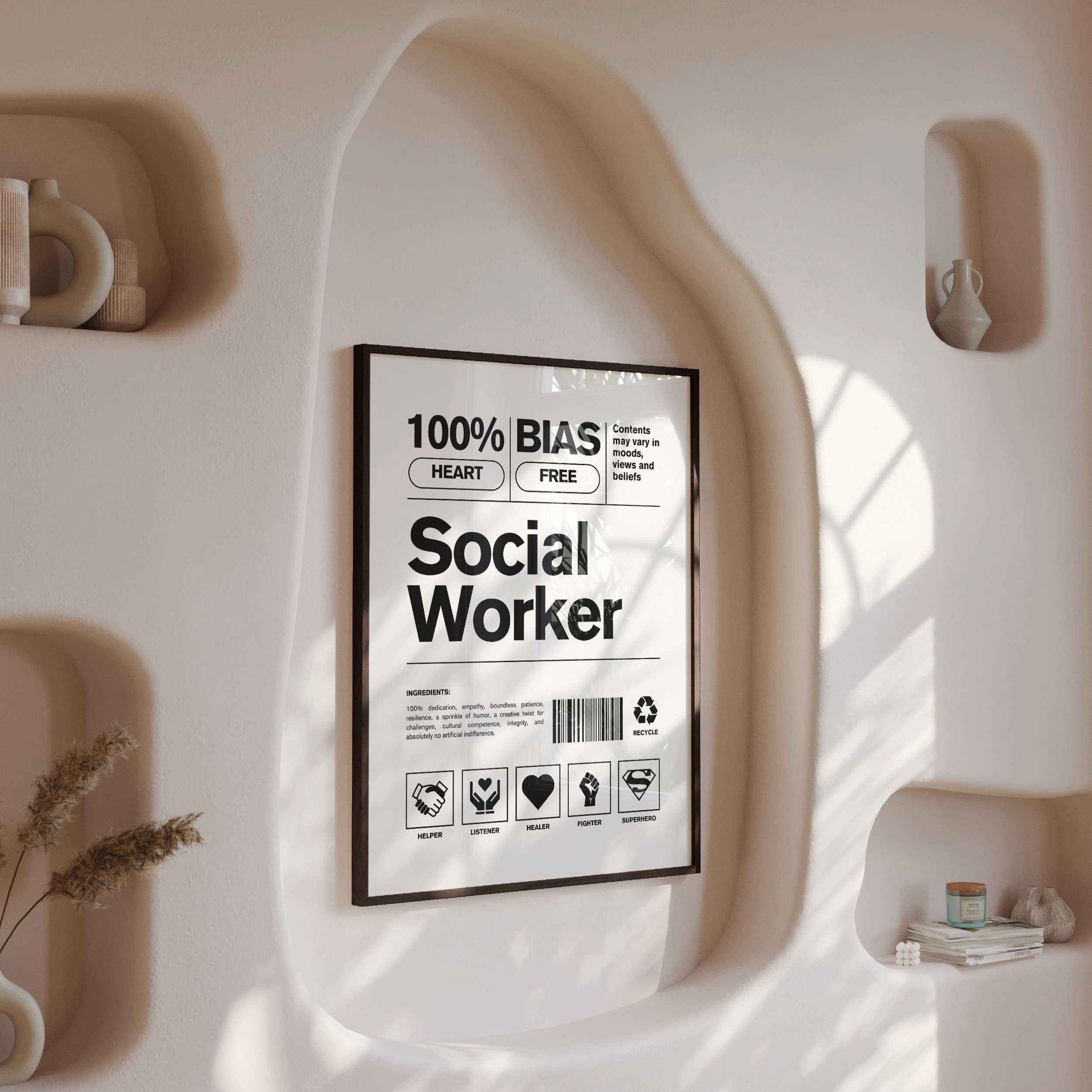 Social Work Poster, Social Worker Gifts, Social Worker Office Decor ...