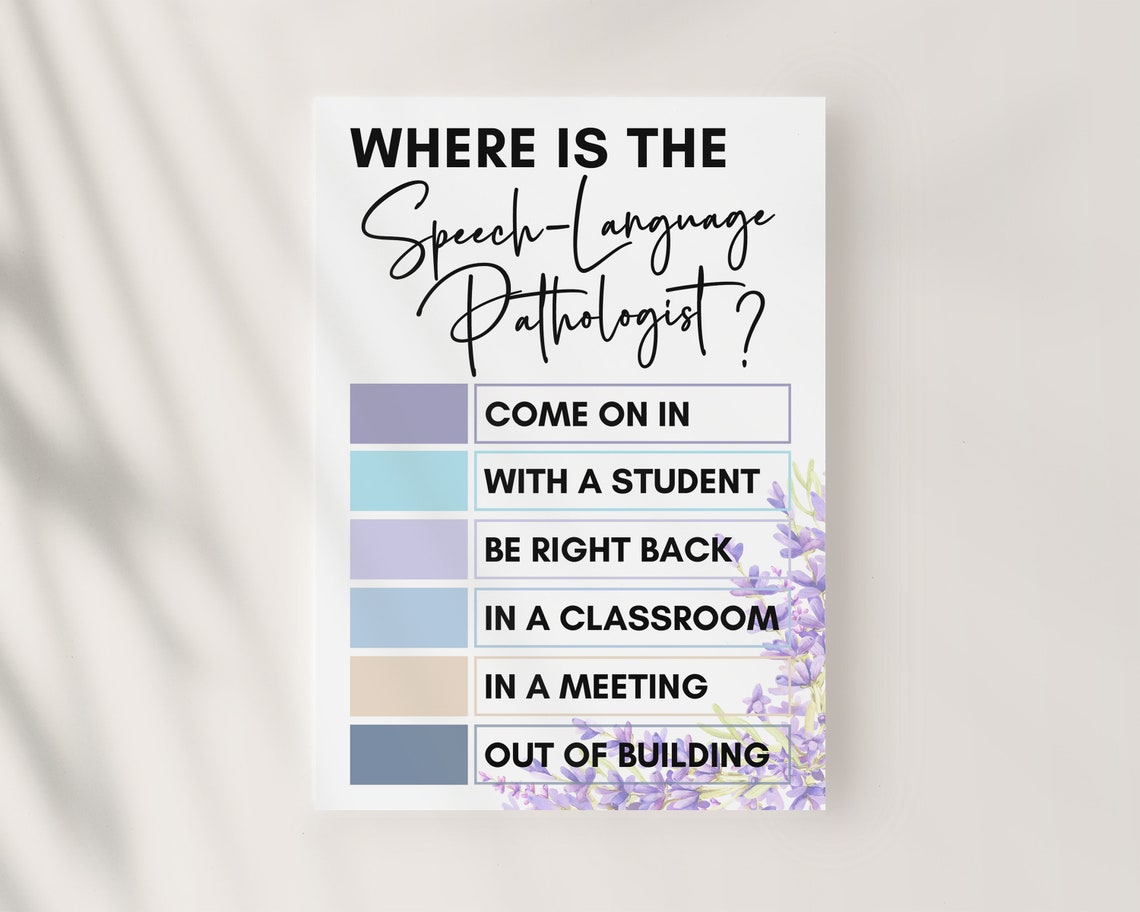 Where is the SLP Door Sign, Speech Language Pathologist Door Sign, SLP ...