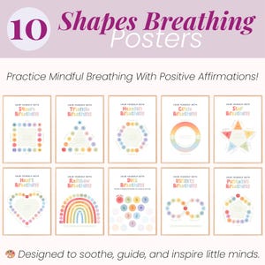 Mindful Breathing Posters for Kids, Mindfulness Breathing Cards, Deep ...