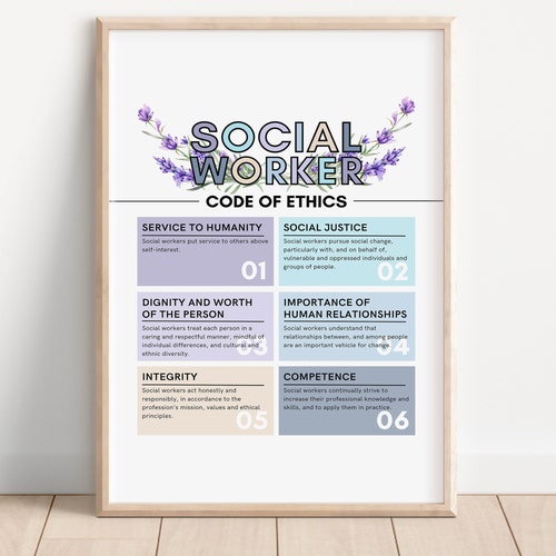 Social Worker Code of Ethics Social Work Values NASW Code of - Etsy