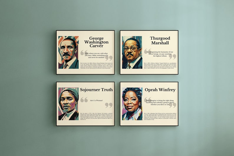 22 Black Icons Poster, Black History Month Poster for Classroom, Black ...