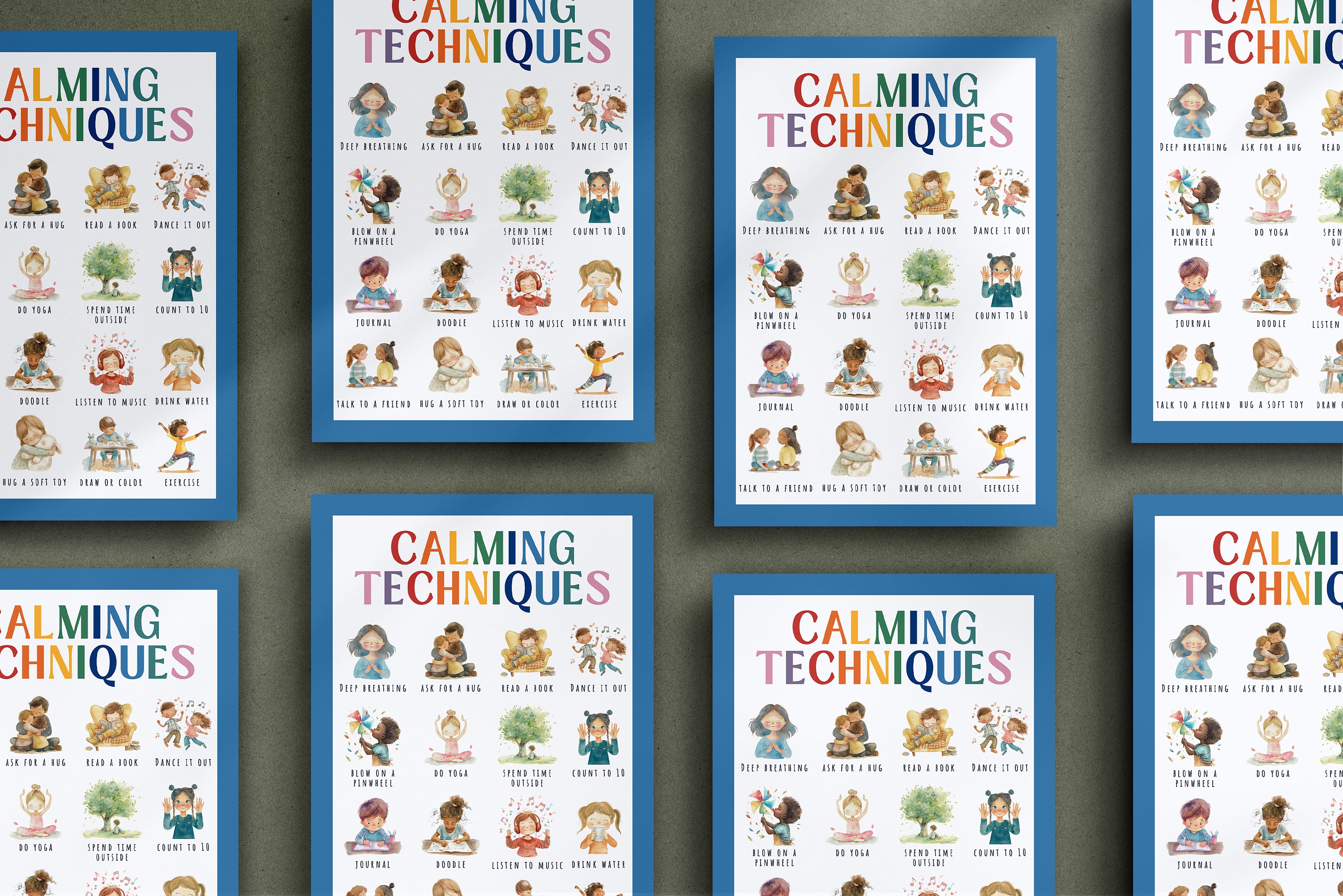 Calming Techniques Poster, Calming Corner, Calm Techniques. Mental ...