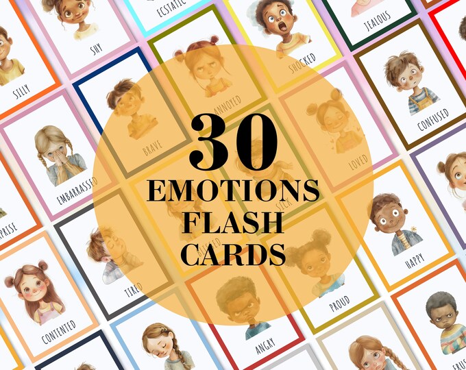 Kids Emotions Flashcards | Calming Corner Flashcards | Large Montessori ...