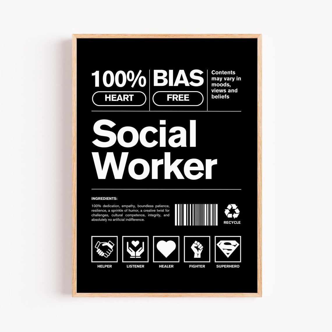 Social Work Poster, Social Worker Gifts, Social Worker Office Decor ...