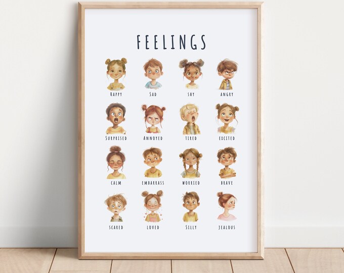 Feelings Chart Emotions Poster Feelings Poster Toddler Emotional ...